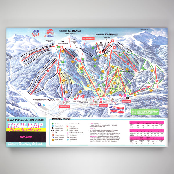 Copper Mountain Resort Map 1987