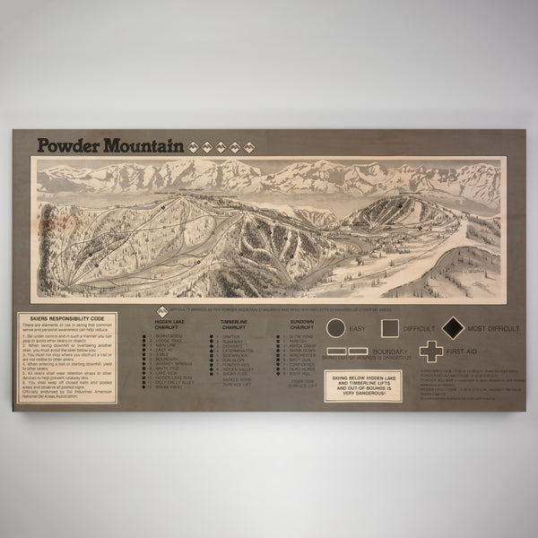 Powder Mountain Resort Map 1987
