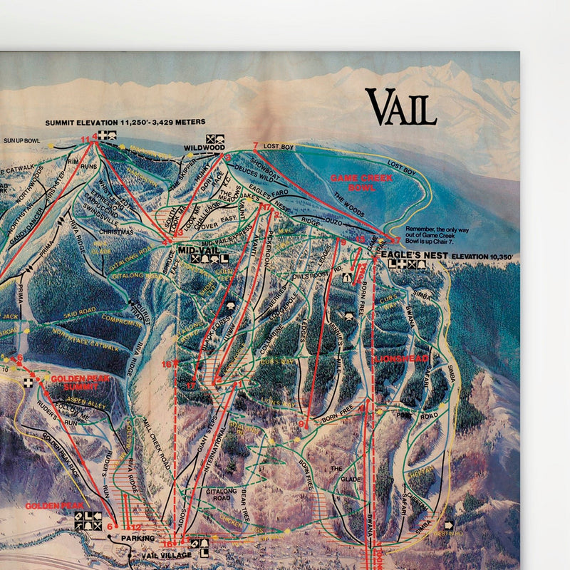 Vail Resort Map 1985