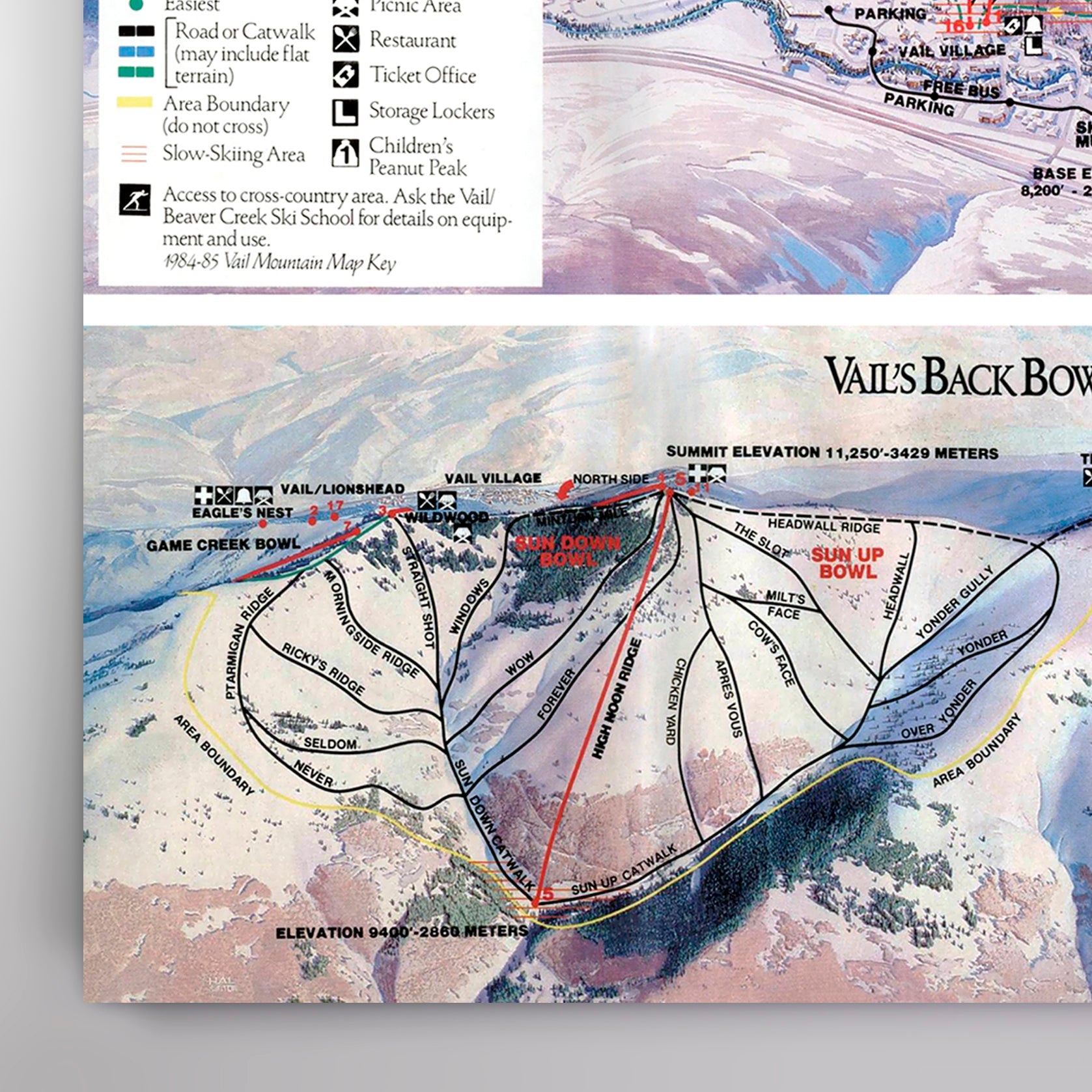 Vail Resort Map 1985