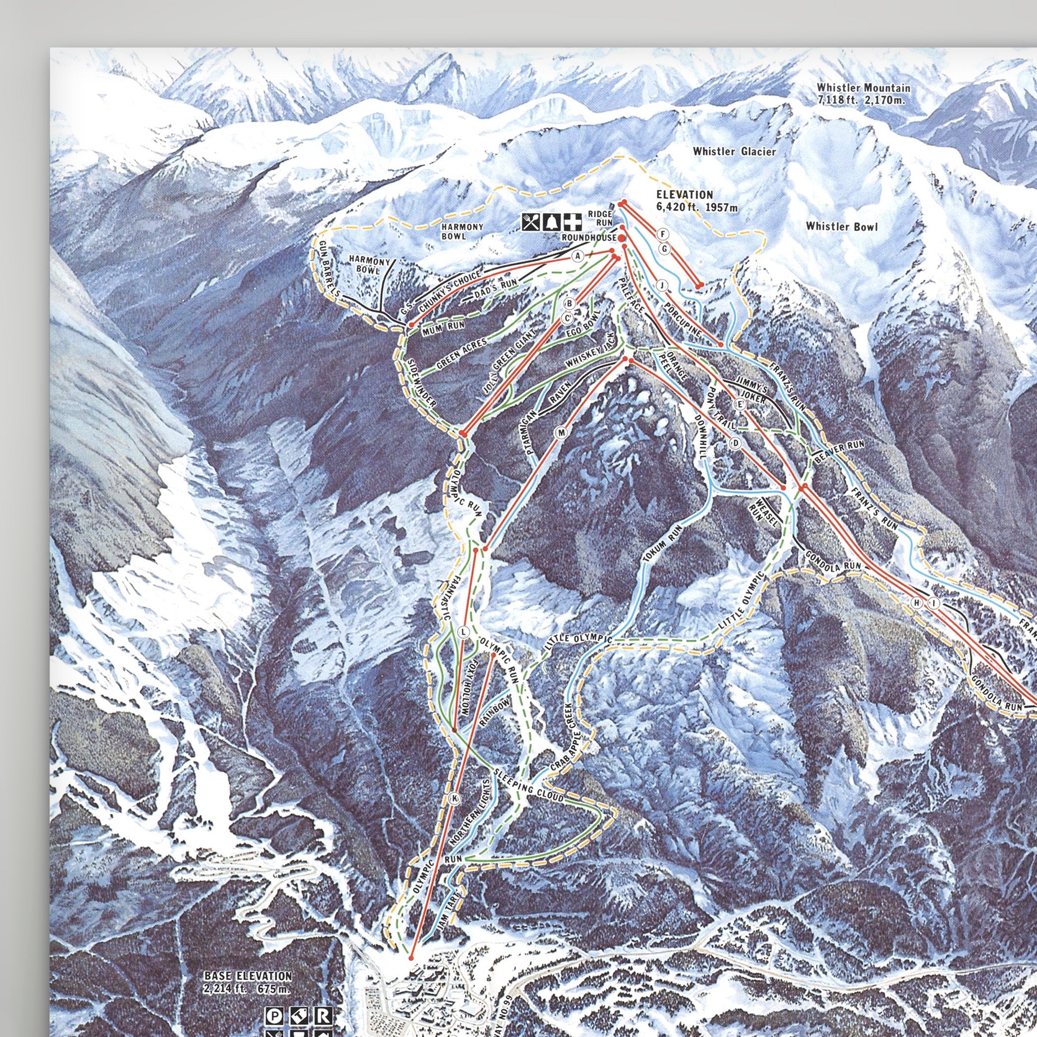 Whistler Resort Map 1982
